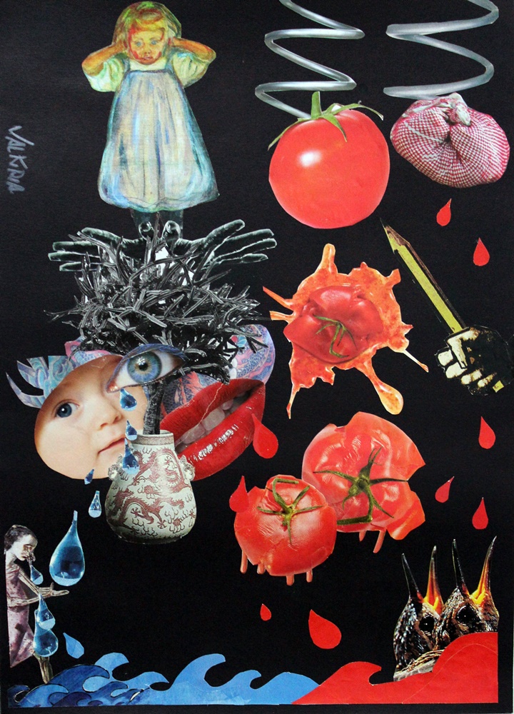 Quadro Decorativo (Colagem) - Impacto ou intacto - Série "Mera felicidade"